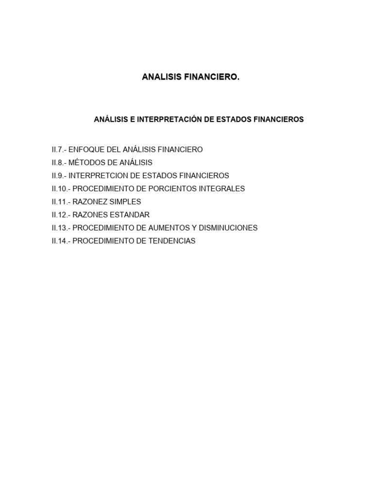 Analisis e Interpretacion de Estados Financieros Ii Unidad | PDF