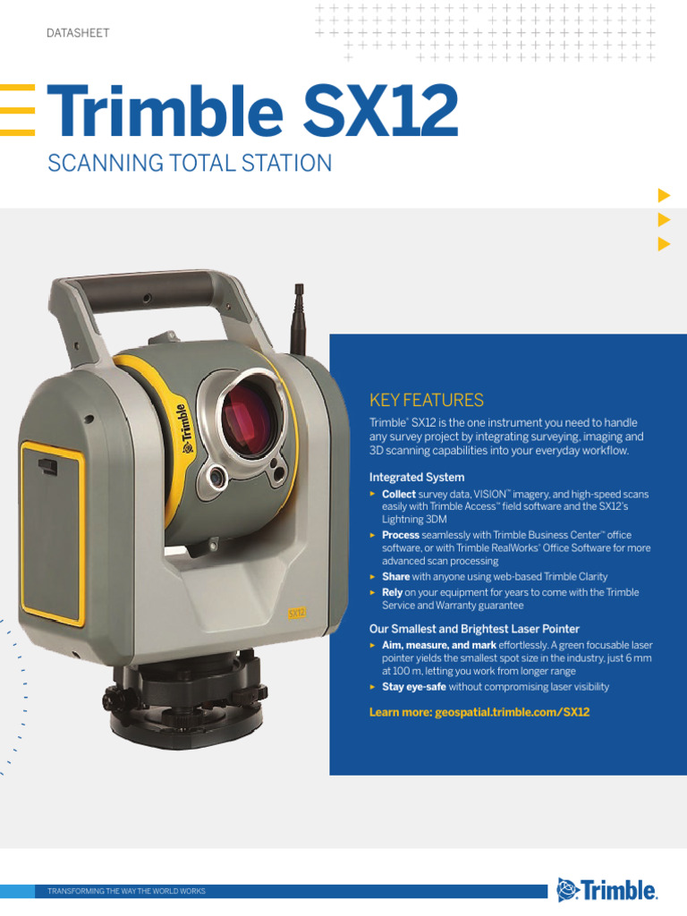 Datasheet - Trimble SX12 Scanning Total Station | PDF | Technology ...