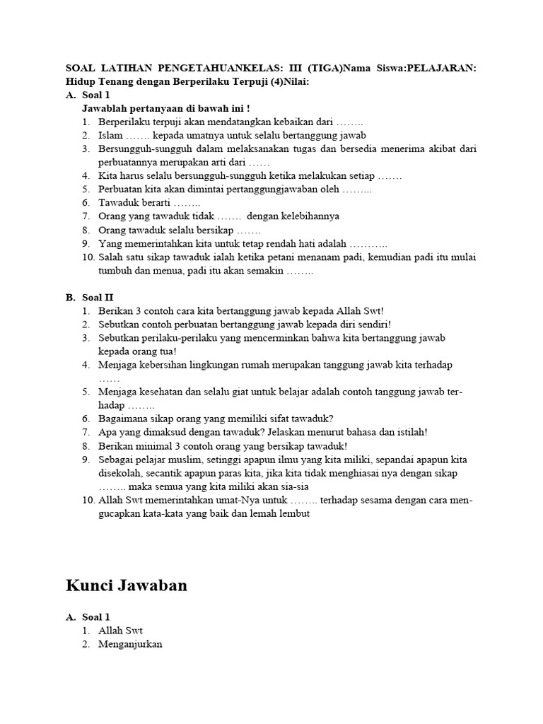 Hidup Tenang Dengan Berperilaku Terpuji | PDF