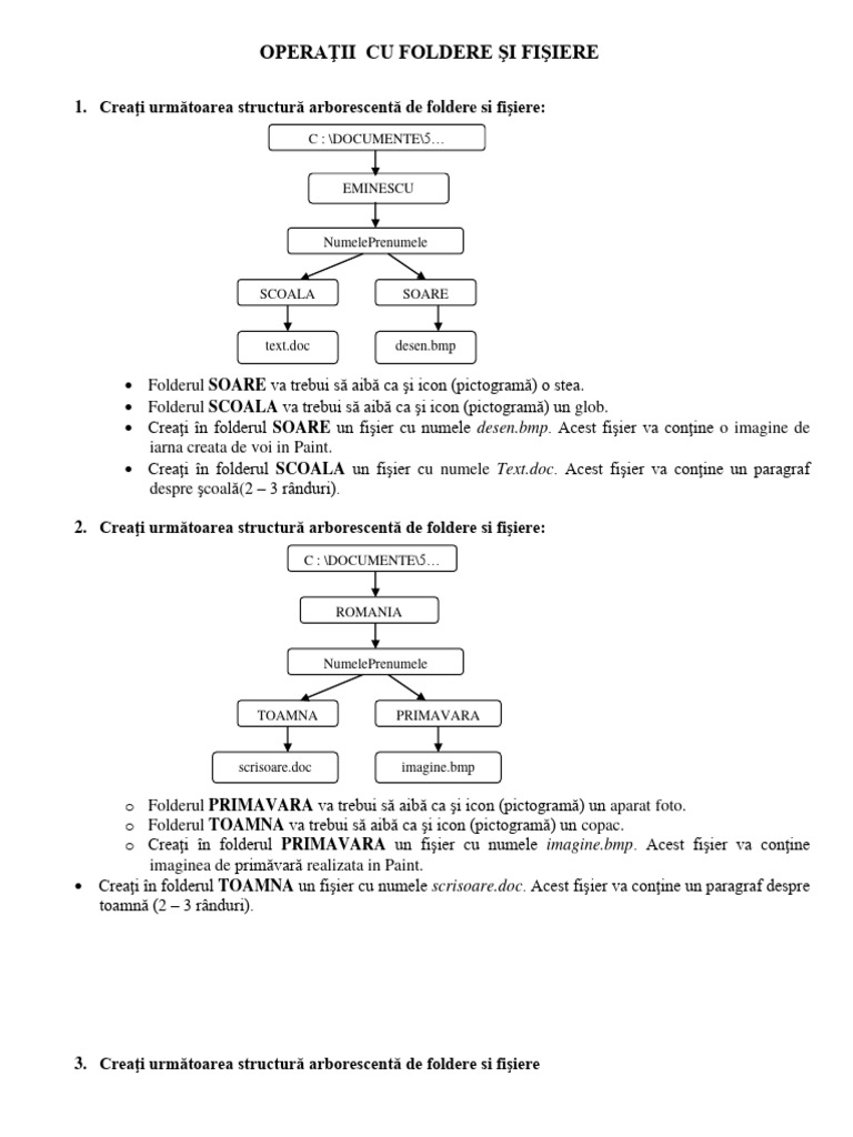 Fisa Operatii Cu Foldere Si Fisiere | PDF