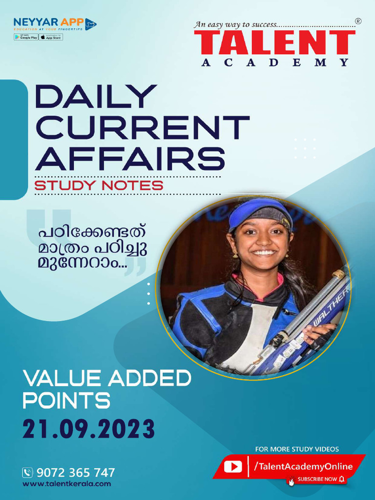 Daily Current Affairs Study Notes 21 09 2023 Pdf