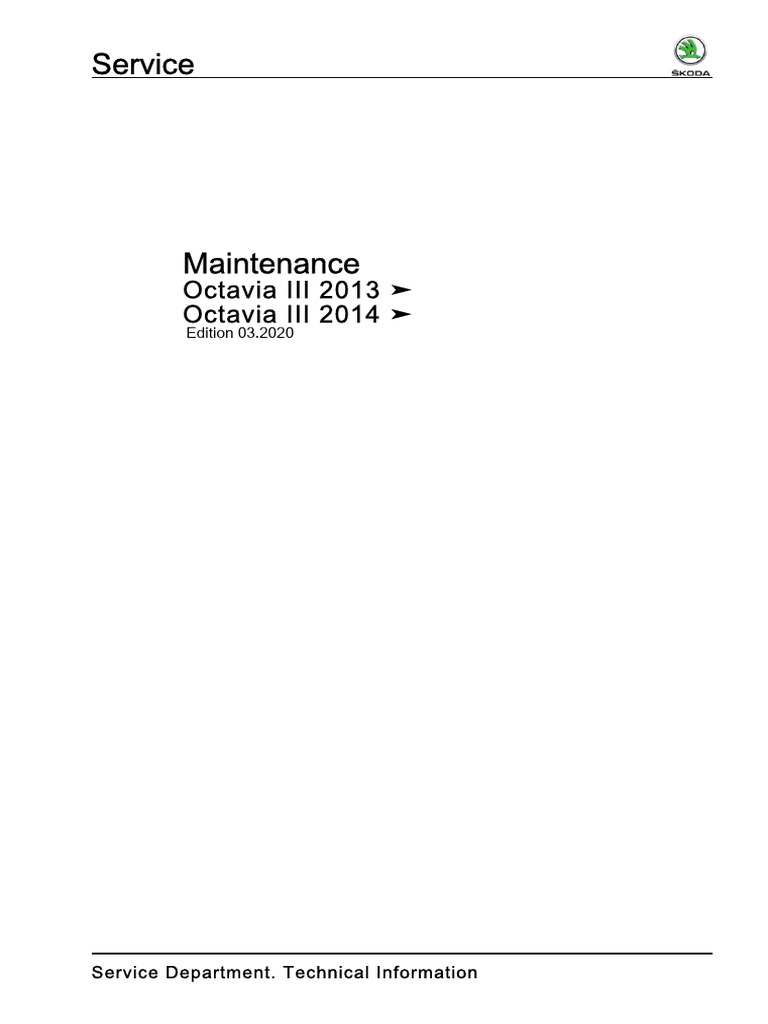 Skoda Octavia 3 A7 Maintenance Eng | PDF