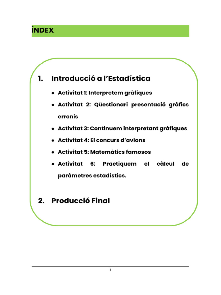 01 UNITAT 2 Estadística Dossier | PDF