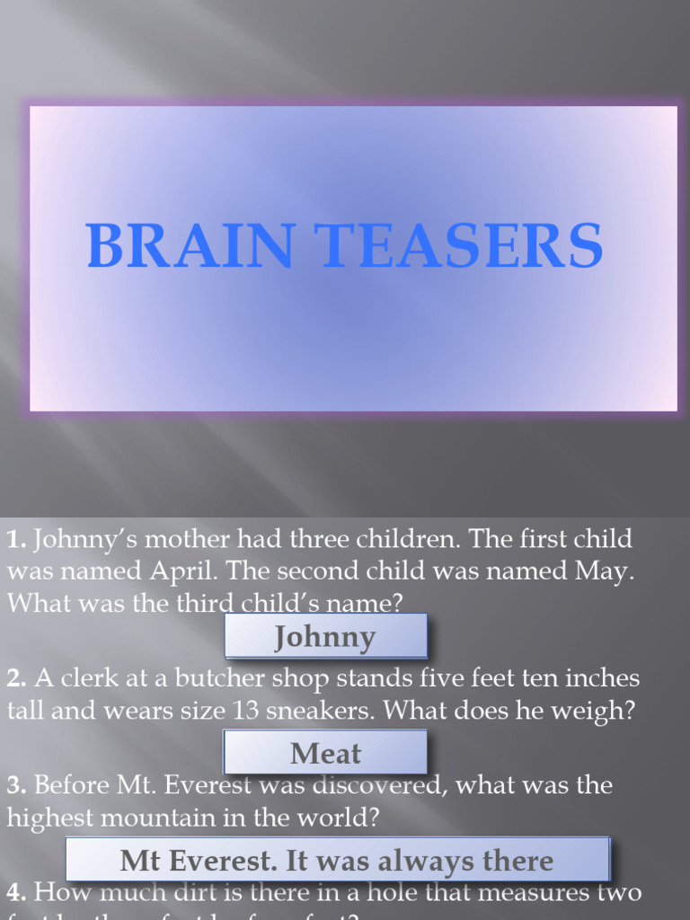 Brain Teaser | PDF | Art