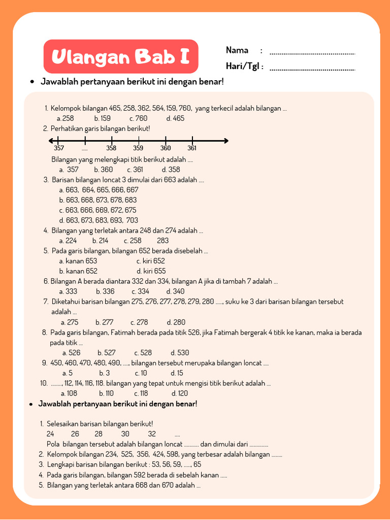 MTK Worksheet Kls 3 | PDF