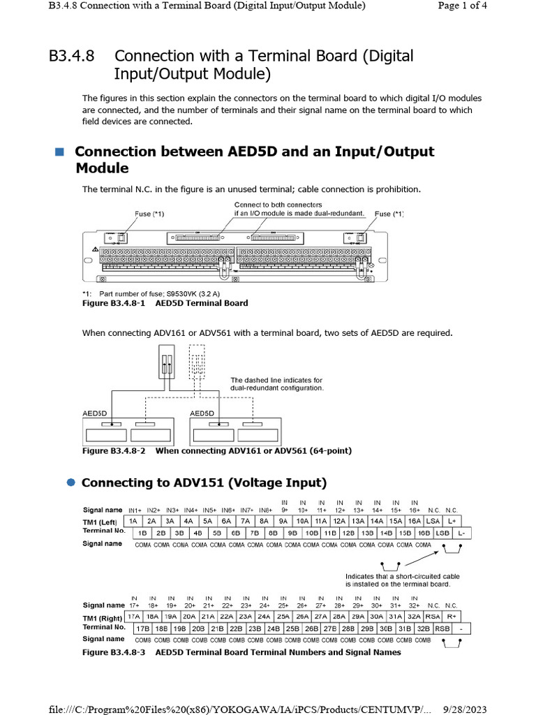 Connection With A Terminal Board DI DO | PDF
