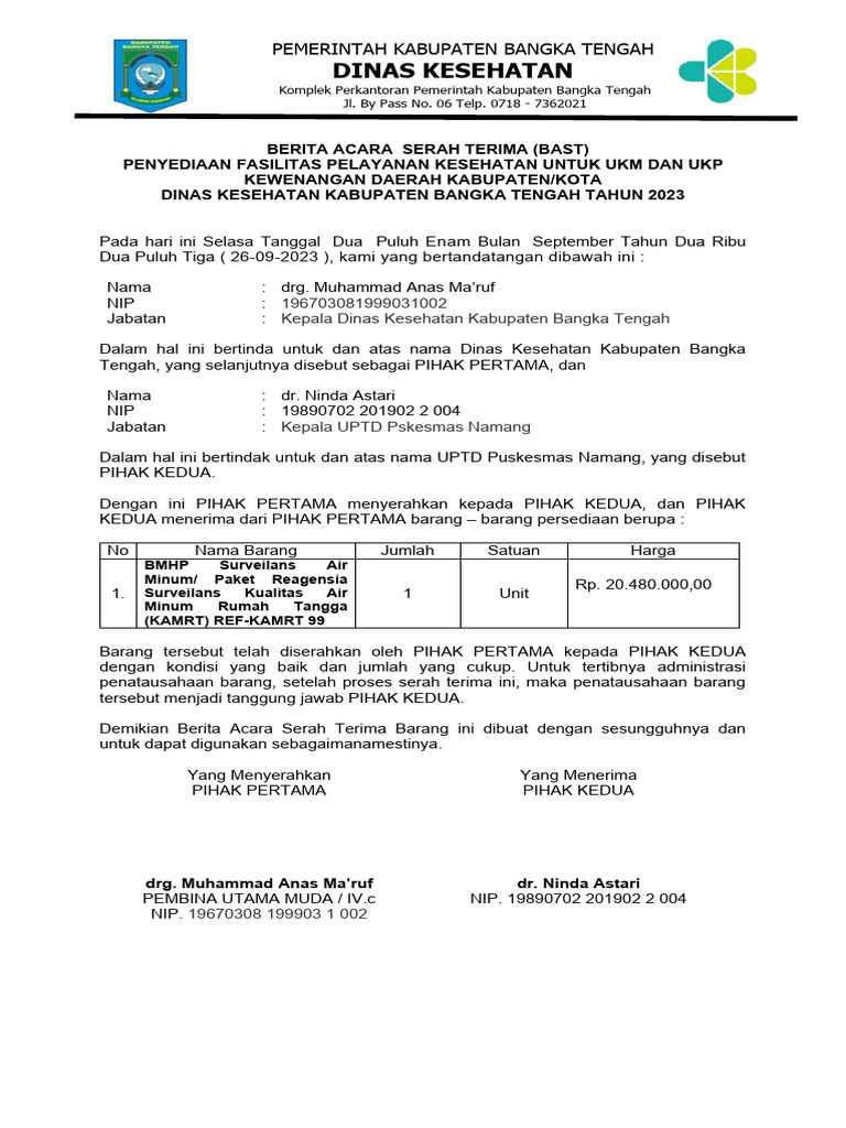 Bast 242 BHP Regen Air PKM Namang | PDF