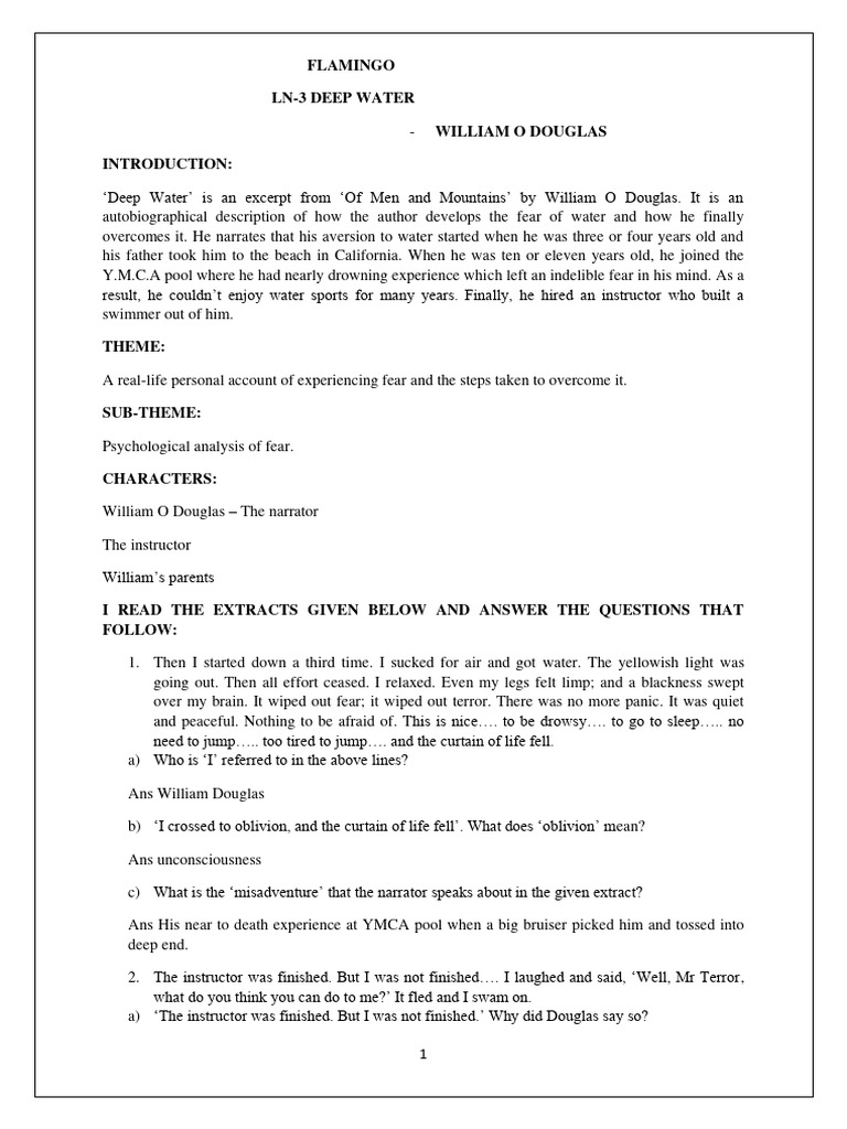 Deep Water | PDF | Swimming