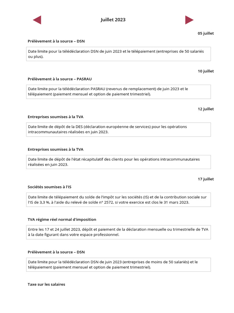 Consulter votre calendrier fiscal _ impots.gouv.fr | PDF