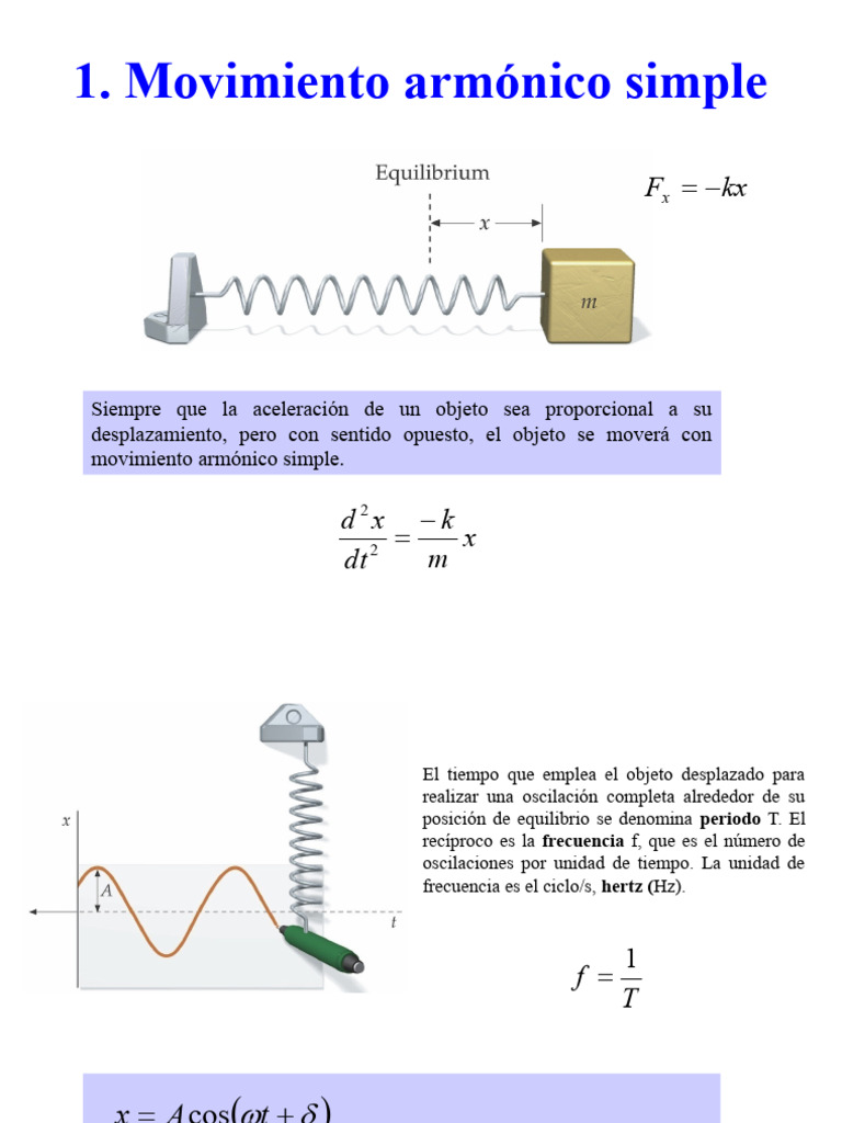 Tema 2 - Movimiento Oscilatorio Armónico Simple | PDF
