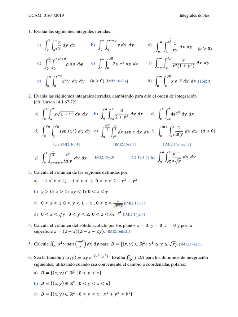 Integrales Dobles - Problemas Resueltos | PDF