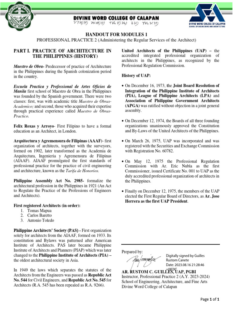 Handout History of UAP 2324 | PDF