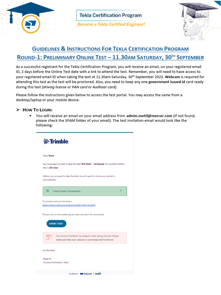 Tekla Certification Program 2023 - Guidelines For - 230929 - 115051 | PDF | Button (Computing ...