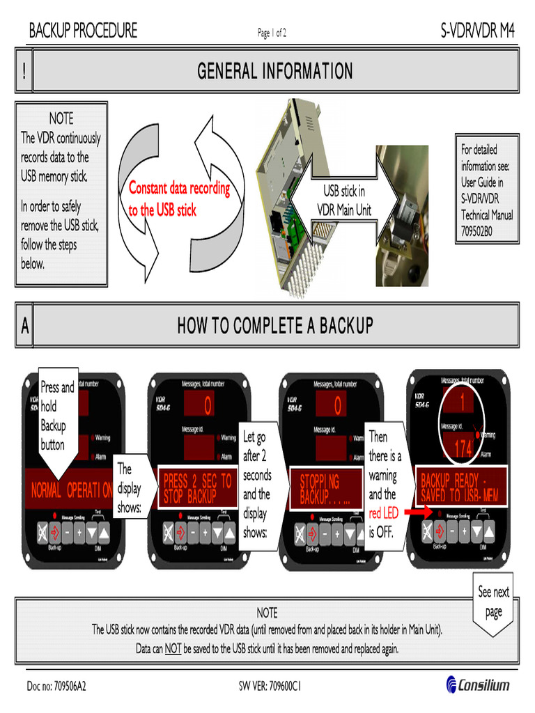 VDR M4 - Back-up Quick Guide | PDF | Usb Flash Drive | Backup