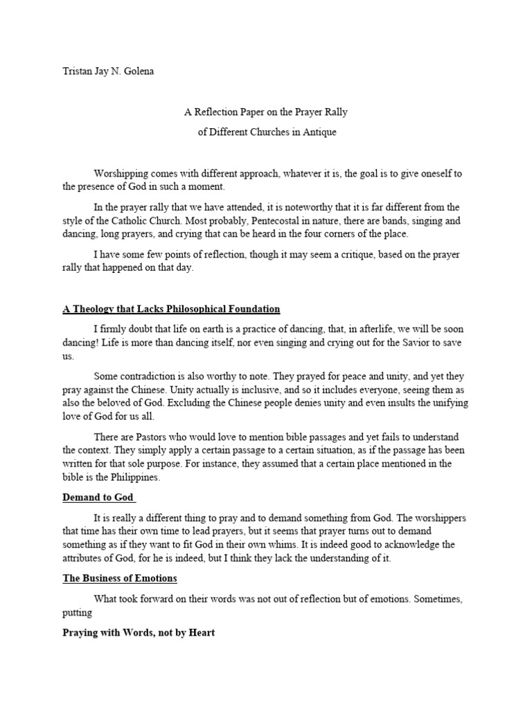 Critique On Prayer Rally | PDF