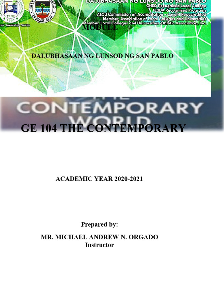 GE104 STUDENT MODULE Prelim | PDF