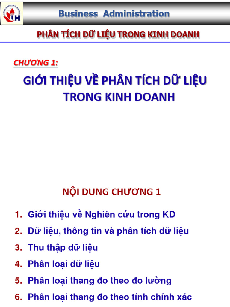 Ch1 - Tong Quan Ve PTDL | PDF