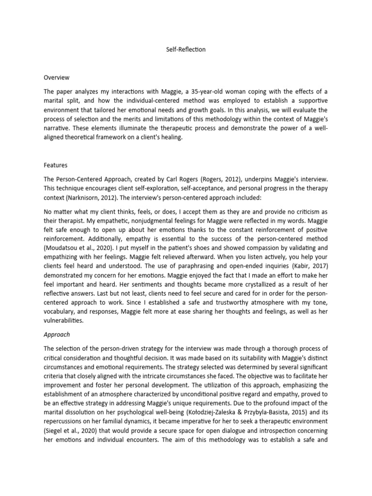 Self Reflection | PDF | Psychotherapy | Empathy