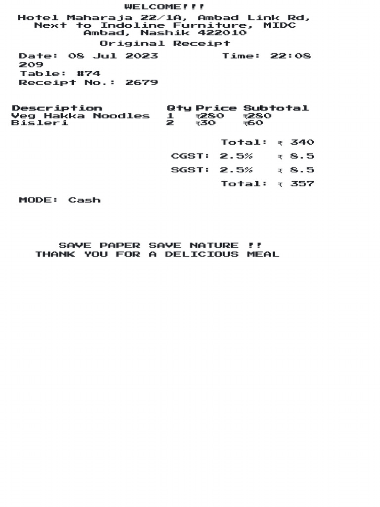 Restaurant Bill Template 1 (1) | PDF