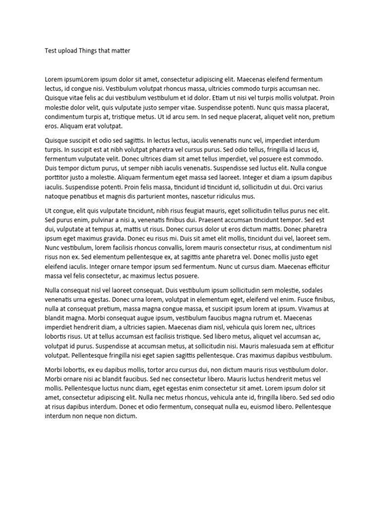 Things That Matter | PDF