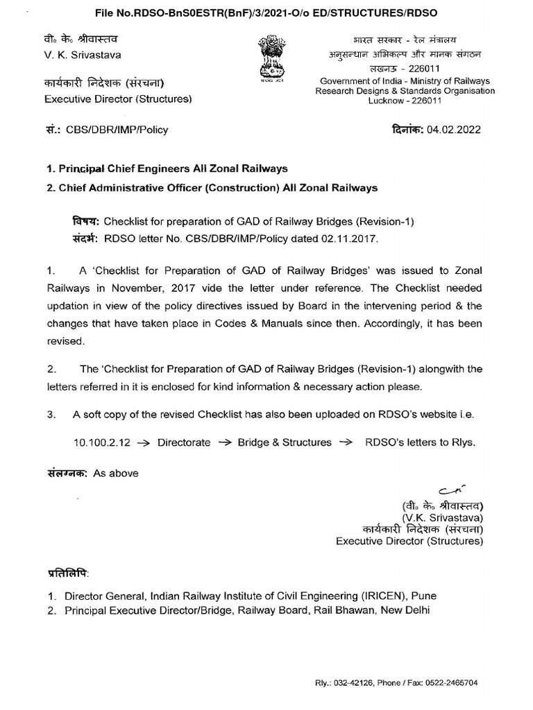 GAD Checklist for Railway Bridges | PDF | Computers