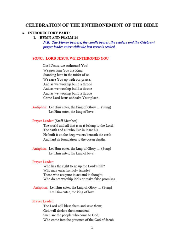 Bible Enthronement | PDF