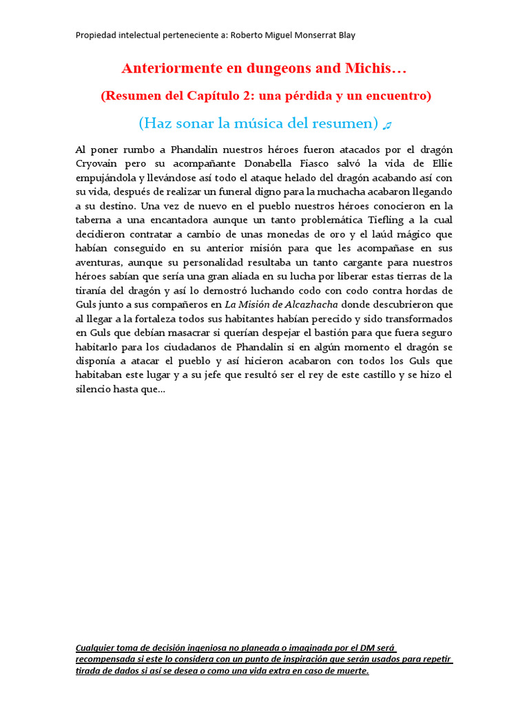 Dungeons and Michis Capitulo 3 | PDF | Derecho | Poesía