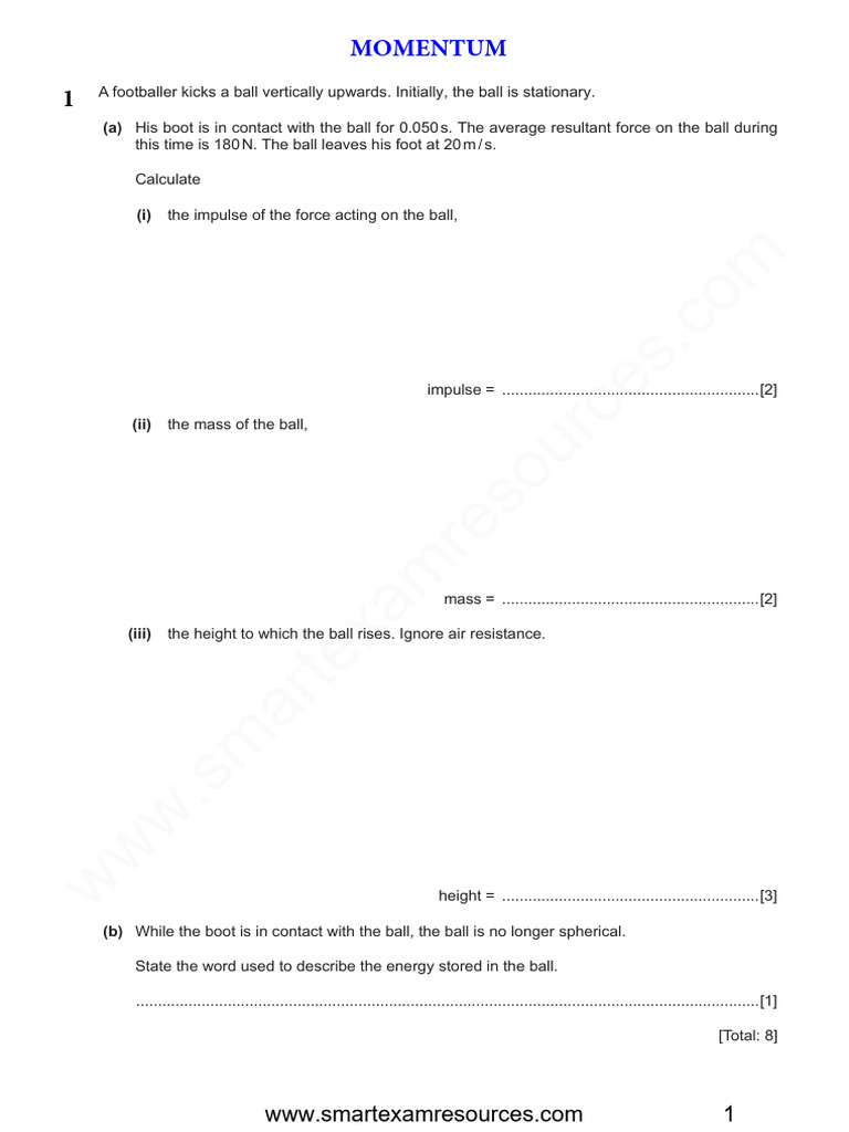 Physics Momentum Questions | PDF