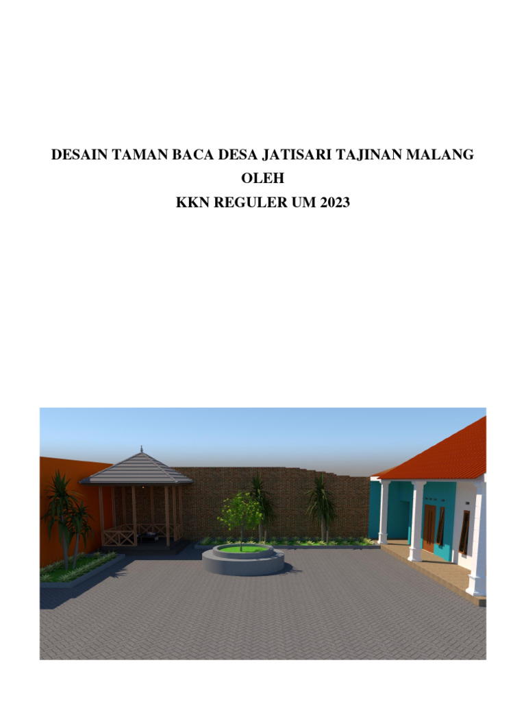 Desain Taman Baca Desa Jatisari Tajinan Malang | PDF