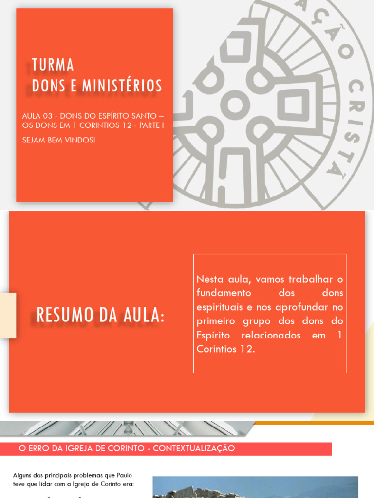 Dons Espirituais em 1 Coríntios 12 | PDF | Filosofia