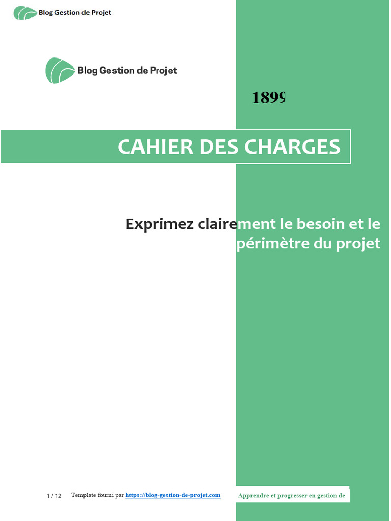 Cahier Des Charges | PDF