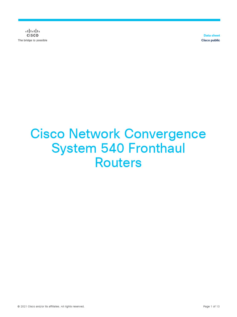 Cisco NCS 540 Fronthaul Routers Data Sheet | PDF
