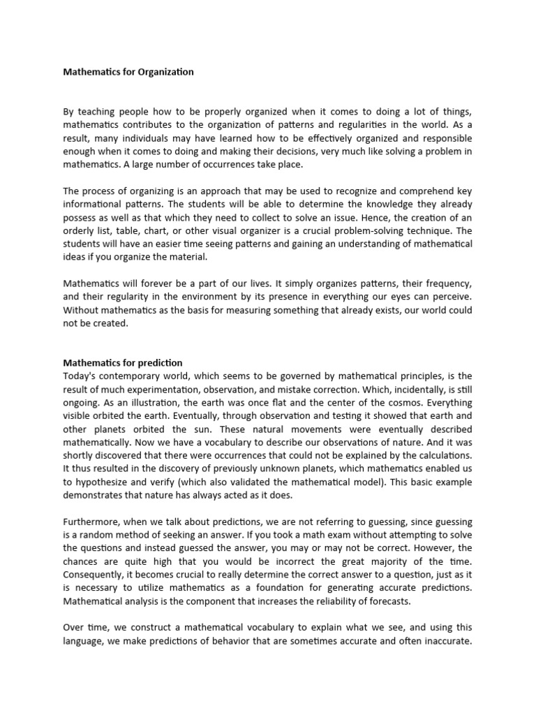 Mathematics For Organization | PDF