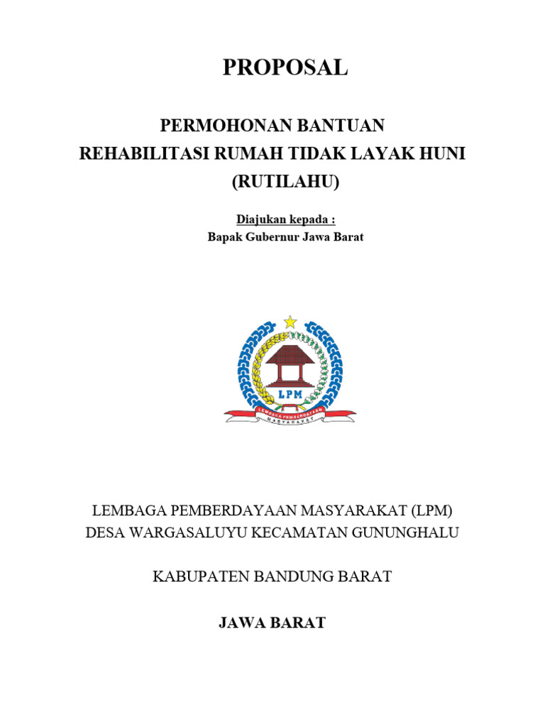 Bantuan Rehabilitasi RUTILAHU | PDF