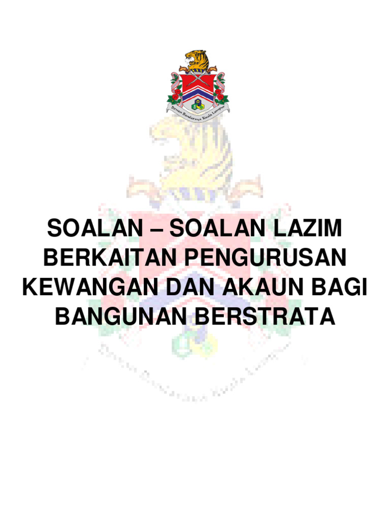 Soalan Soalan Lazim Berkaitan Pengurusan Kewangan Dan Akaun Bagi ...