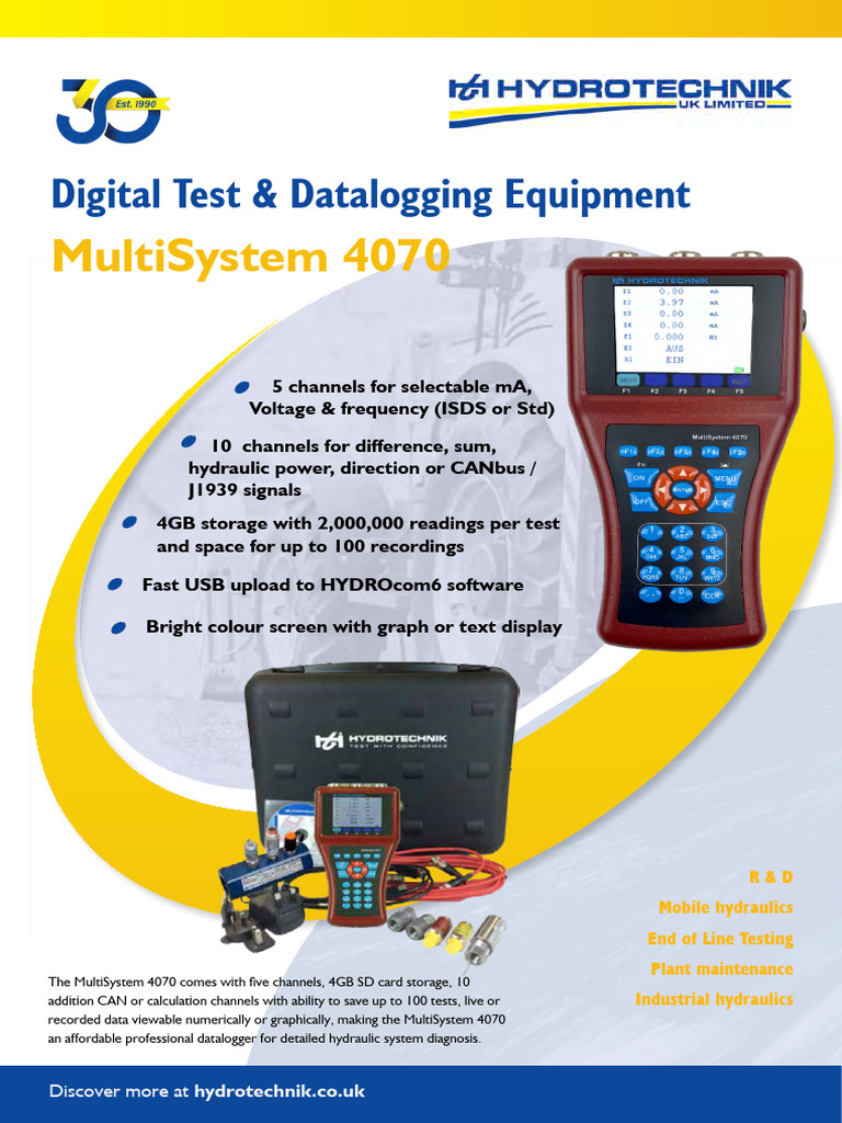 MultiSystem 4070: Advanced Datalogger | PDF | Technology & Engineering