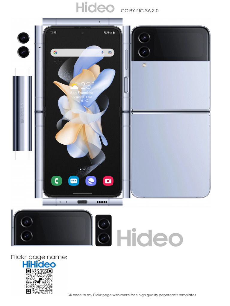 Z Flip4 Blue (Papercraft) | PDF