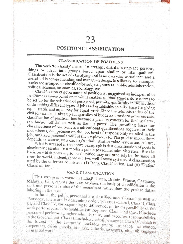 Position and Rank Classification (English) | PDF