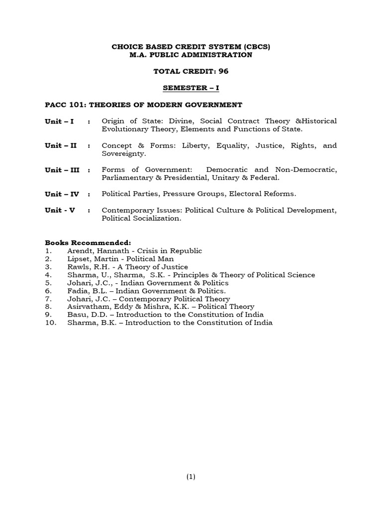 MA Pub Ad Syllabus | PDF