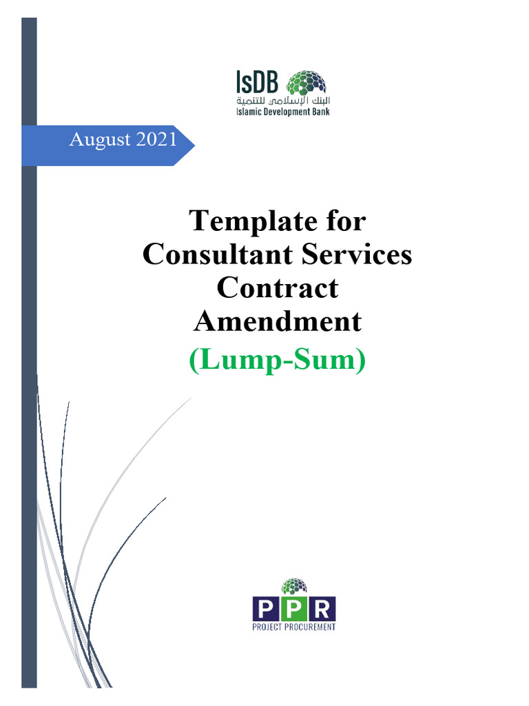 Amendment To Consultant Contract - Template Eng - Lump Sum | PDF | Finance & Money Management
