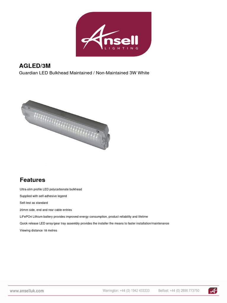 Ansell Lighting - AGLED 3M Datasheet 2022-06-15-085620 | PDF | Home ...