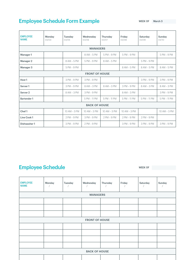 employee-schedule-form-fillable | PDF