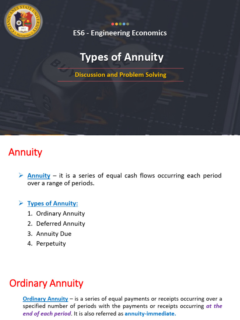 ES6 Lec06 Types-Of-Annuity | PDF