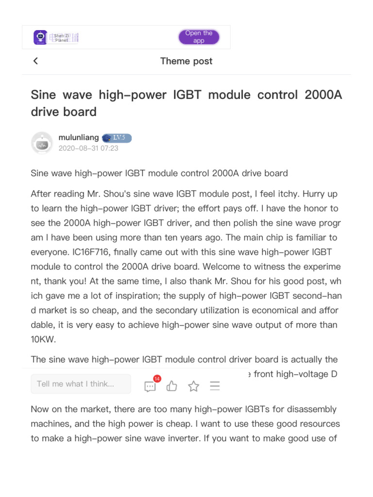 High-Power IGBT Module Control Board | PDF