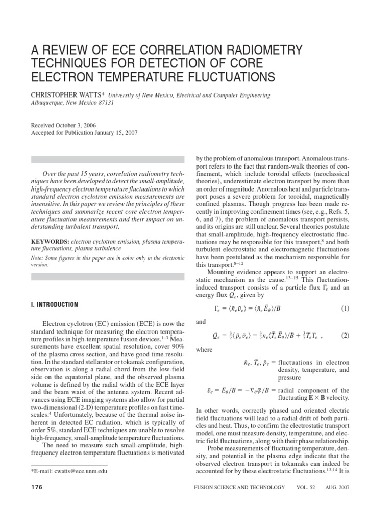 A Review Of Ece Correlation Radiometry Techniques For Detection Of Core