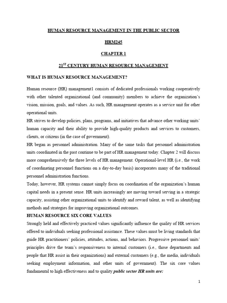 Public Sector HRM-notes | PDF