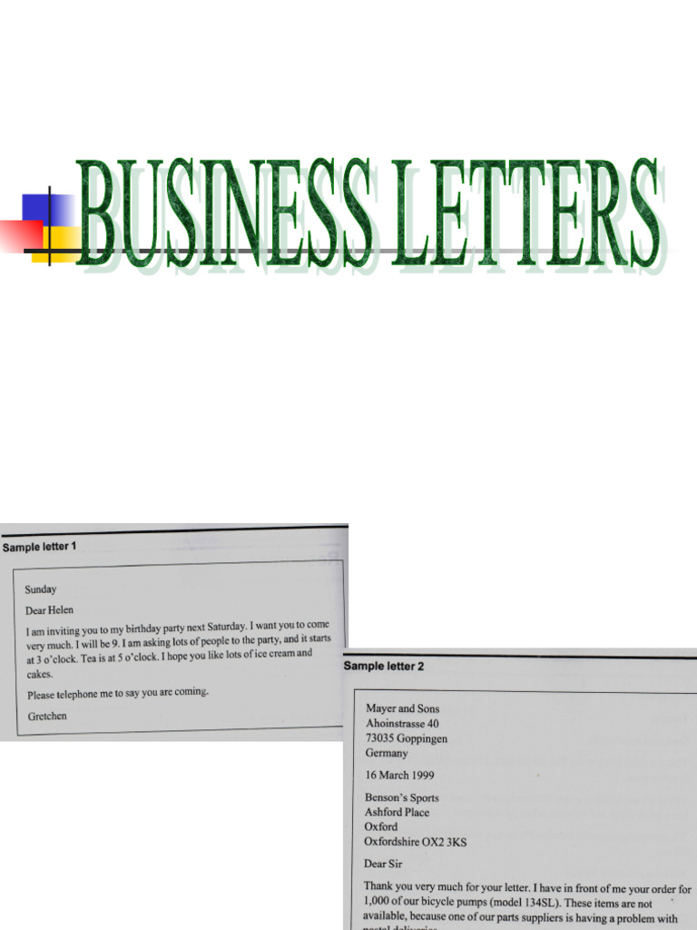 Sample Business Letters | PDF