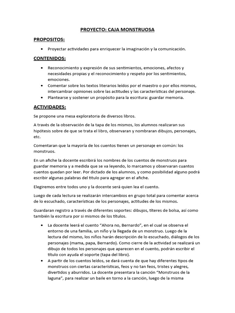 Actividades Creativas con Monstruos | PDF