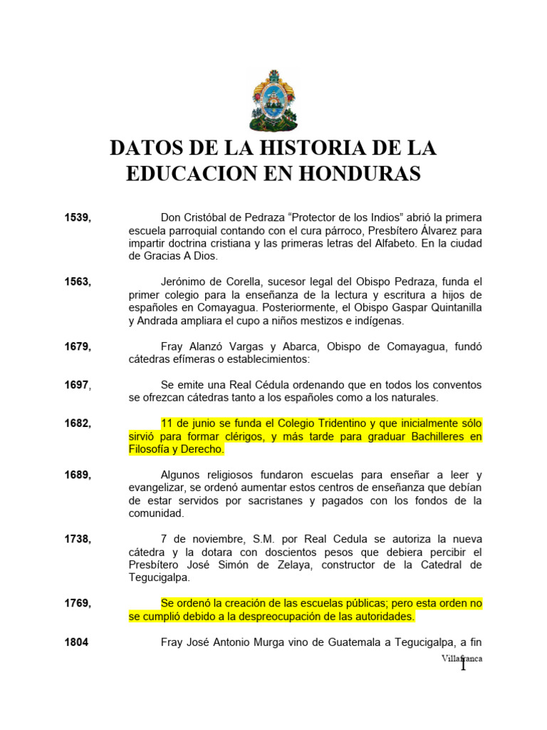 Datos de la Historia Educativa | PDF