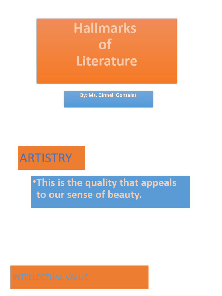 3 Hallmarks of Literature | PDF